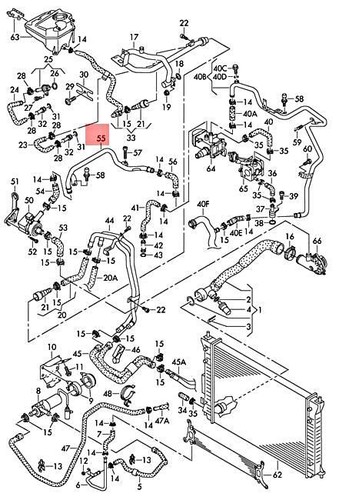 Tubo refrigerante genuino VW AUDI Phaeton Touareg Q7 3D1 3D3 3D4 ...