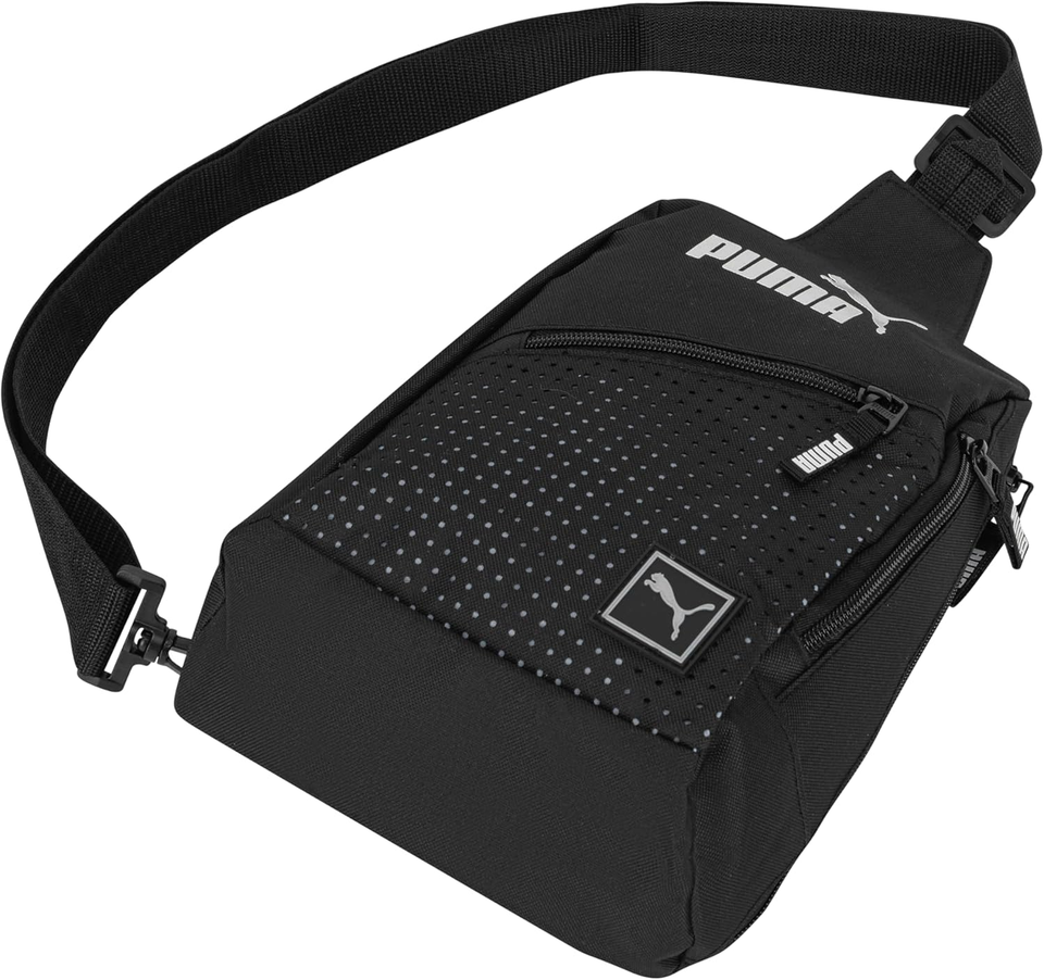 PUMA Evercat Sidewall Sling Backpack Black Silver Crossbody Chest Bag | eBay