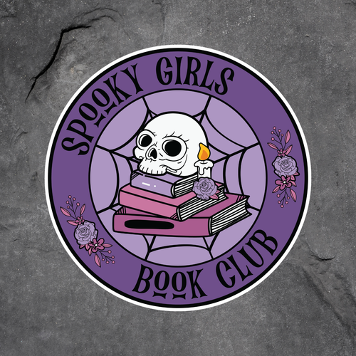 Spooky Girls Book Club Sticker Vinyl Decal Goth Reading Skull Purple | eBay