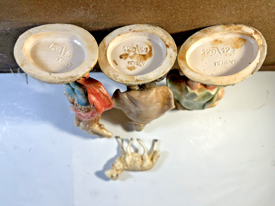 Fontanini 1980's Italian Resin Nativity Figurines & wood Manger/creche ...