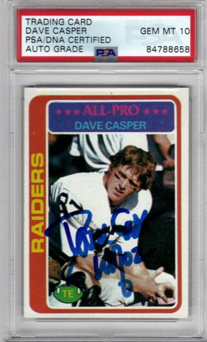 DAVE CASPER AUTOGRAPHED SIGNED 1978 TOPPS CARD HOF 02 PSA / DNA GEM ...