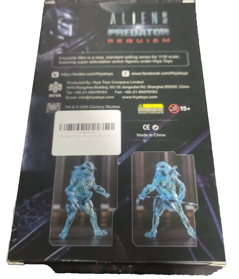 Hiya Toys Aliens vs Predator AVPR Requiem Active Camouflage Wolf 4.5 ...