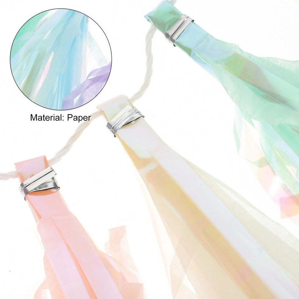 2Pcs Paper Tassel Garland Banner Birthday Party Backdrop Wall Hanging ...
