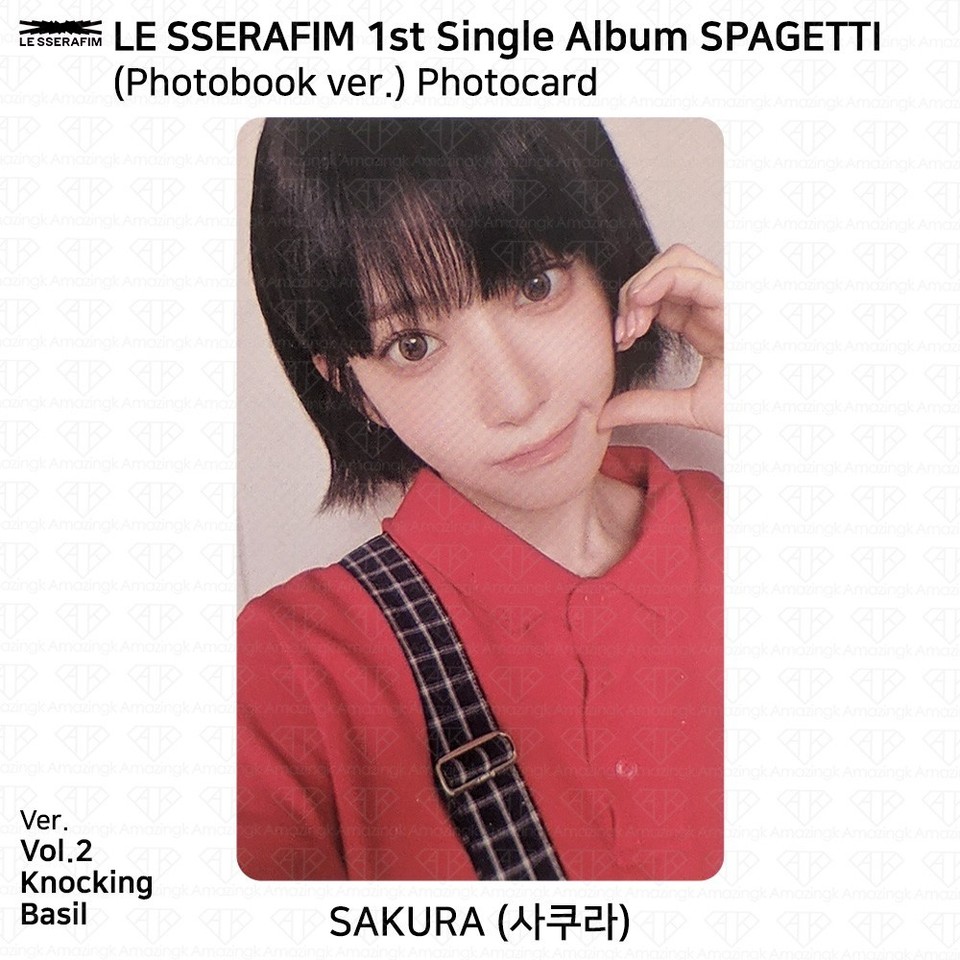 LE SSERAFIM 1st Single Album SPAGHETTI Official Photocard SAKURA KPOP K ...