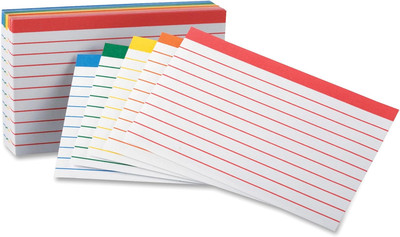 Color Coded Bar Ruled Index Cards 3 X 5 Assorted Colors 100/Pack | eBay