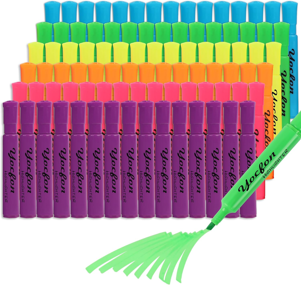 Highlighters 90 Pack, Chisel Tip, Tank Style Highlighters Assorted ...