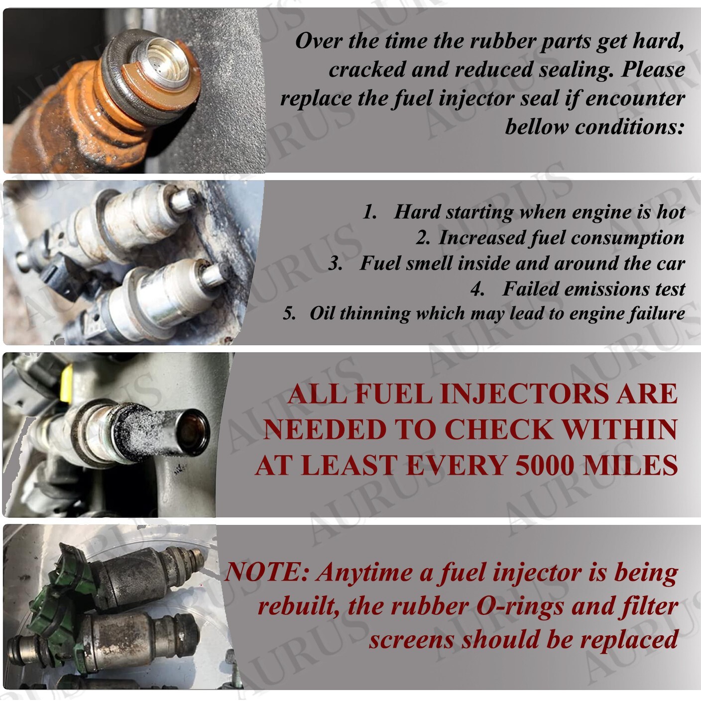 x4 Fuel Injector Repair Kit for 2001-2090 Prius 00-04 Echo 04-06 Scion ...