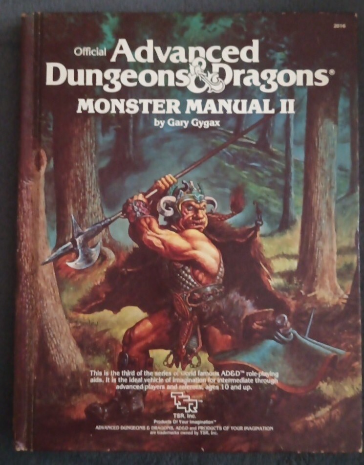 Official Advanced Dungeons & Dragons Monster Manual II 1983 TSR AD&D ...