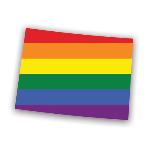 Colorado Shaped Gay Pride Rainbow Flag Sticker Decal - Weatherproof ...