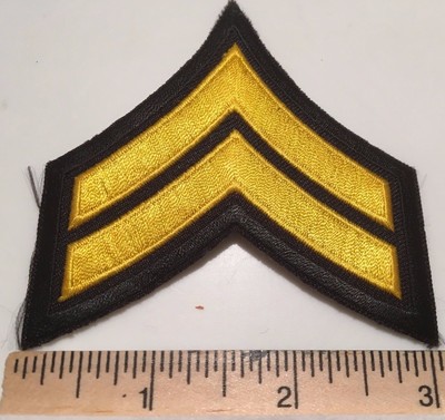 CORPORAL CHEVRONS, CLOTH, 3" SEW-ON, GOLD OR SILVER | eBay
