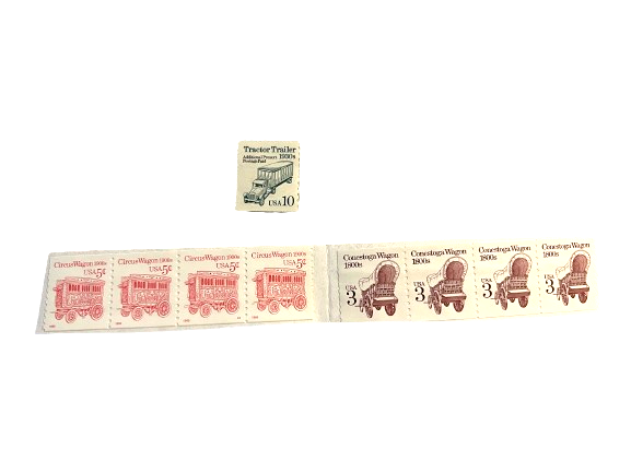 9 US Postage Stamps - Transportation - 1 Tractor Trailer, 8 Circus ...