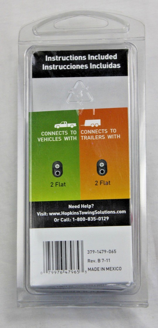 Hopkins #47965 2 Pole Flat Connector Set (Trailer Connectors) 12" | eBay