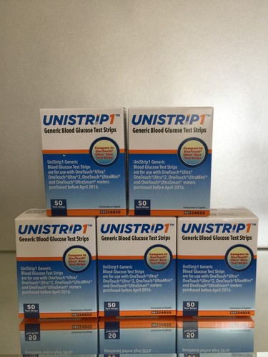 UNISTRIP 1 Blood Glucose 250 Test Strips, EXP 11/2026, FAST FREE ...