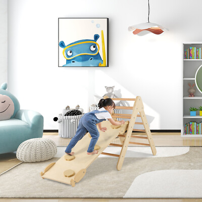 Triangle Climbing Toy Set Toddler Climbing Set Triangle Climber w/ Ramp ...