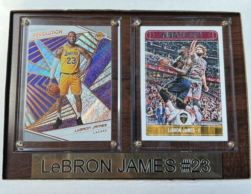 Lebron James Wooden Plaque Wall Hanging With Two NBA Hoops Trading ...