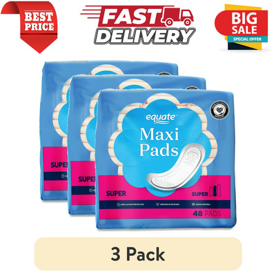 (3 pack) Equate Maxi Pads, Super Protection (48 Count) | eBay