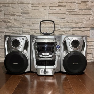 Panasonic CD Stereo System SA-AK200 Five CD Changer Double Tape Deck ...