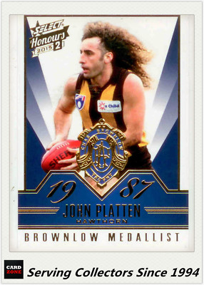 2015 Select AFL Honours S2 Brownlow Gallery Card BG85 John Platten ...