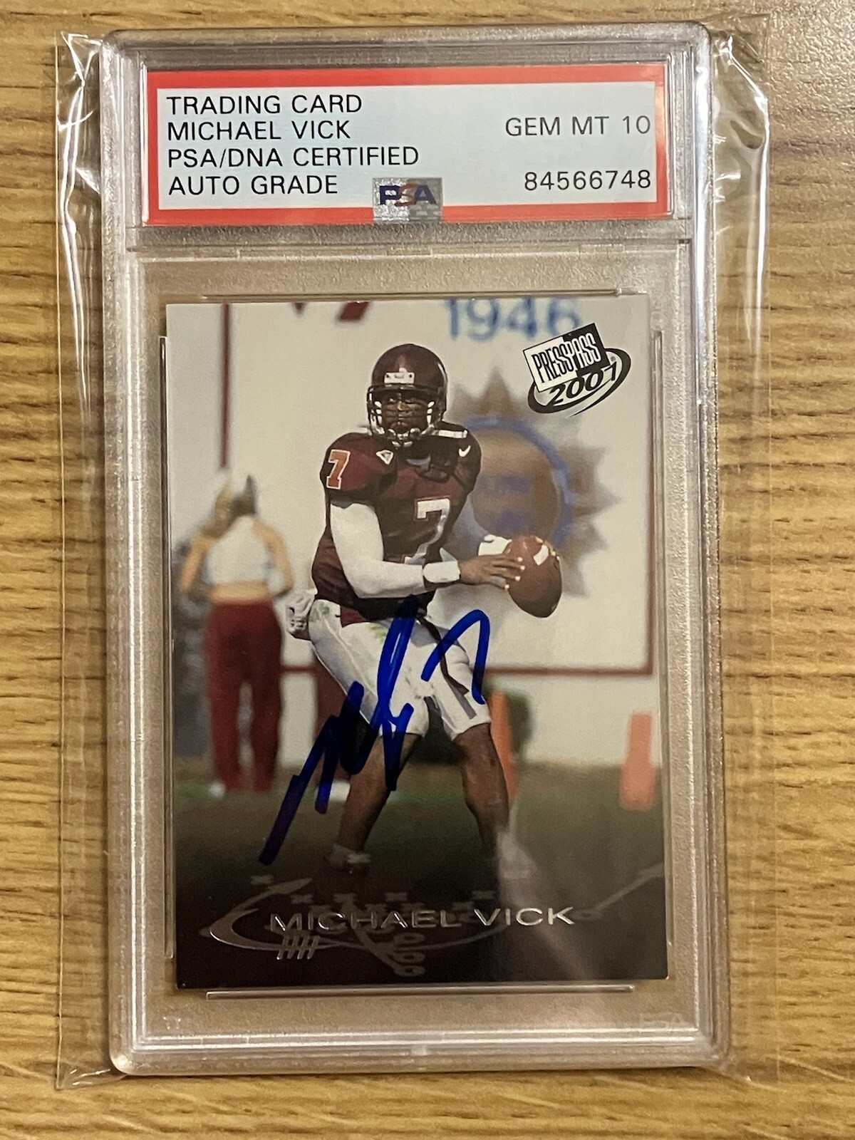 Michael Vick 2001 Press Pass On Card Autograph Rookie Card PSA/DNA Auto ...