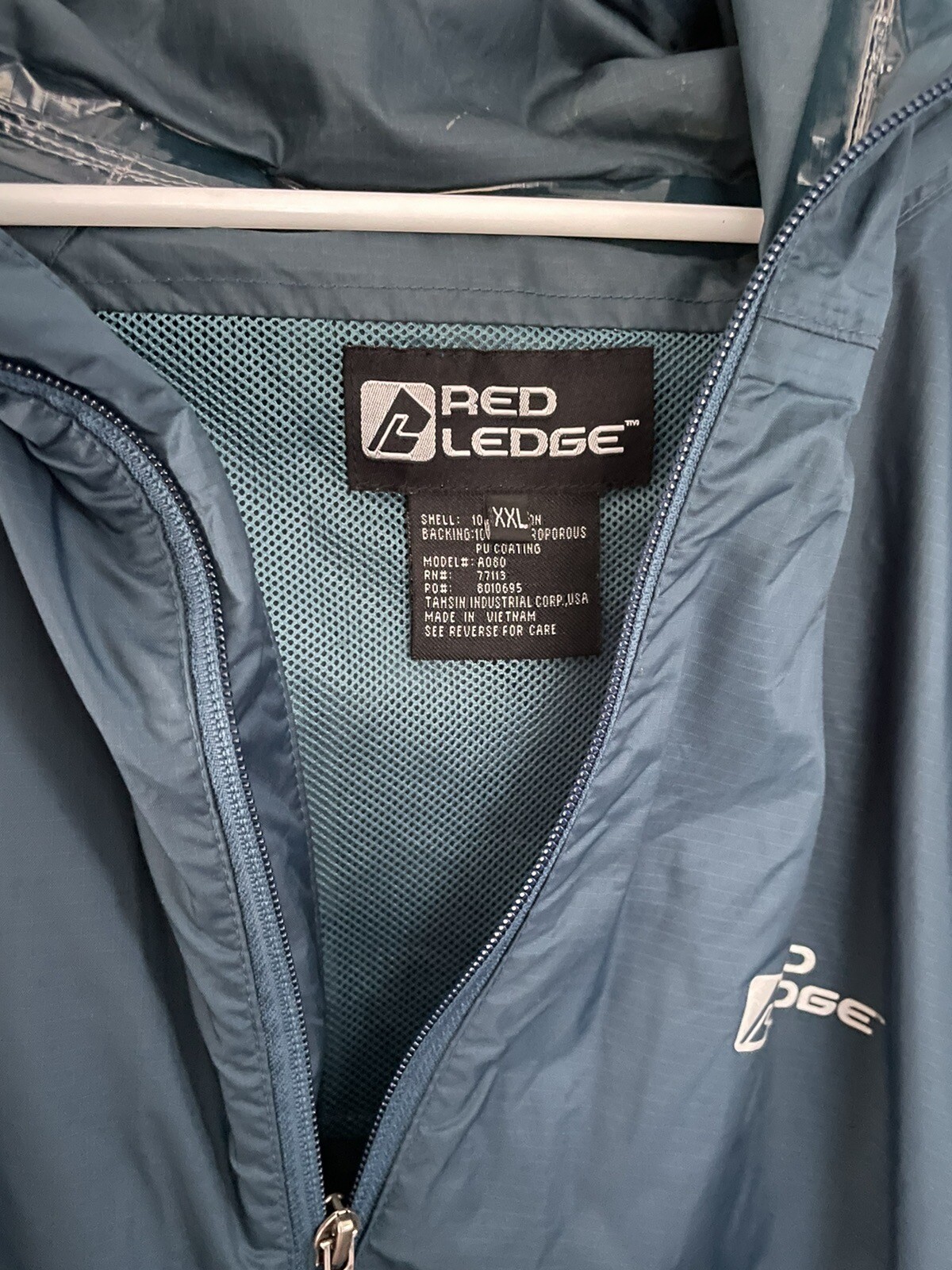 Red Ledge Jacket Mens XXL Teal Green Shell Hooded Rain Zip Up Hooded ...