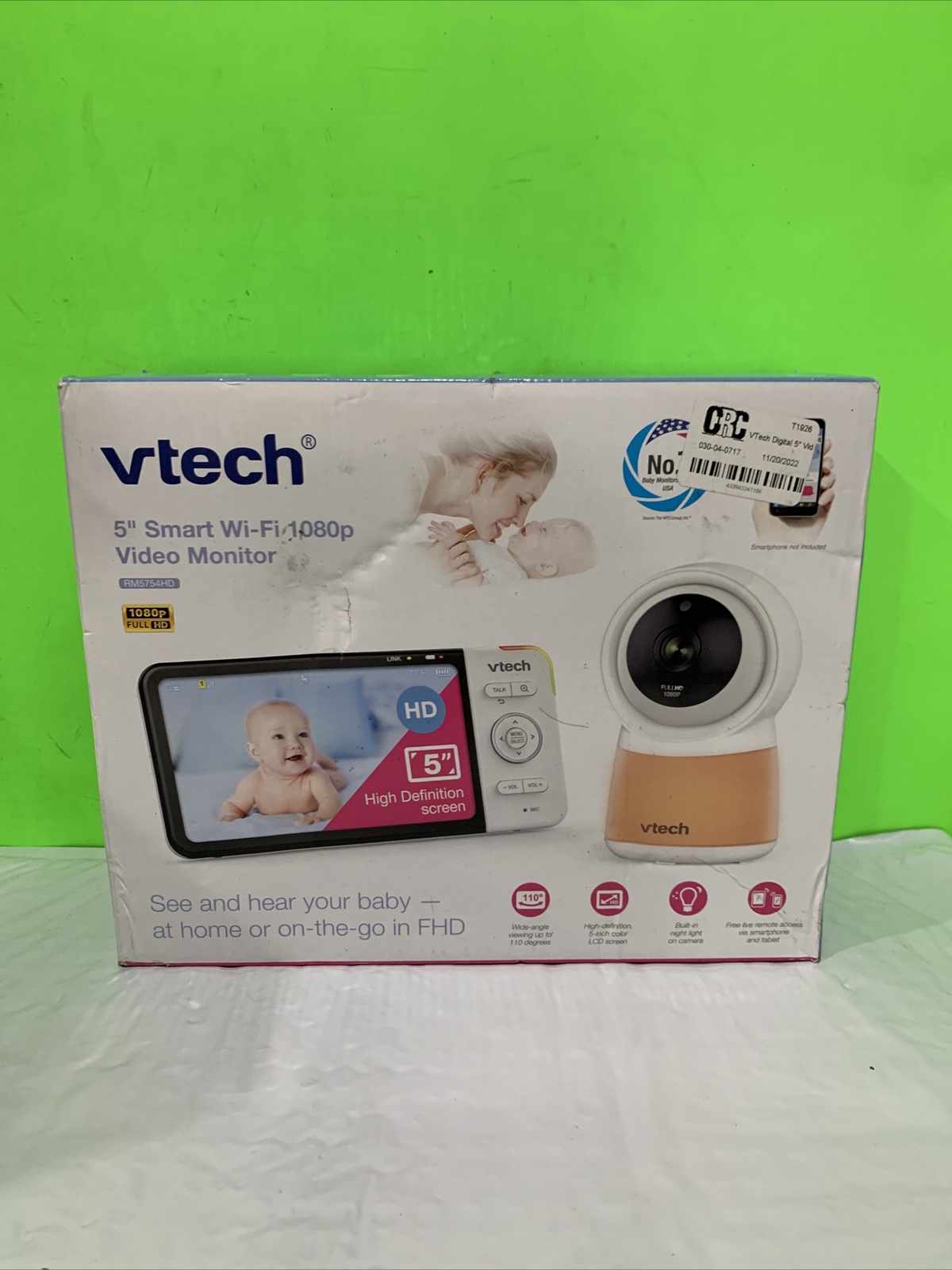 VTech RM5754HD 5" Smart Wi-Fi Full HD Baby Monitor) Brand New ...