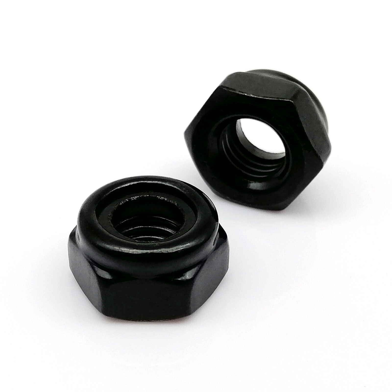 M2-M12 Black 304 Stainless Steel Nylock Locknut Hex Nylon Insert Self ...