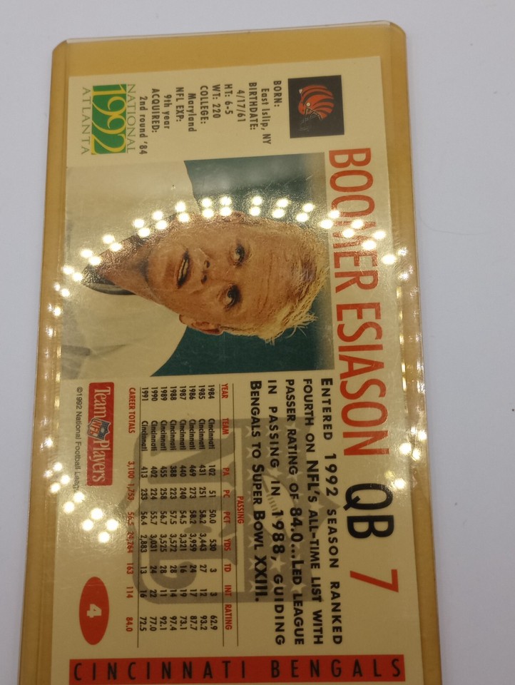 Boomer Esiason #7 NFL Game Day 1992 Starter The NFL Experience | eBay