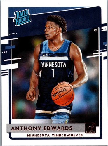 ANTHONY EDWARDS ROOKIE CARD 2020 Basketball DONRUSS RATED RC Minnesota ...