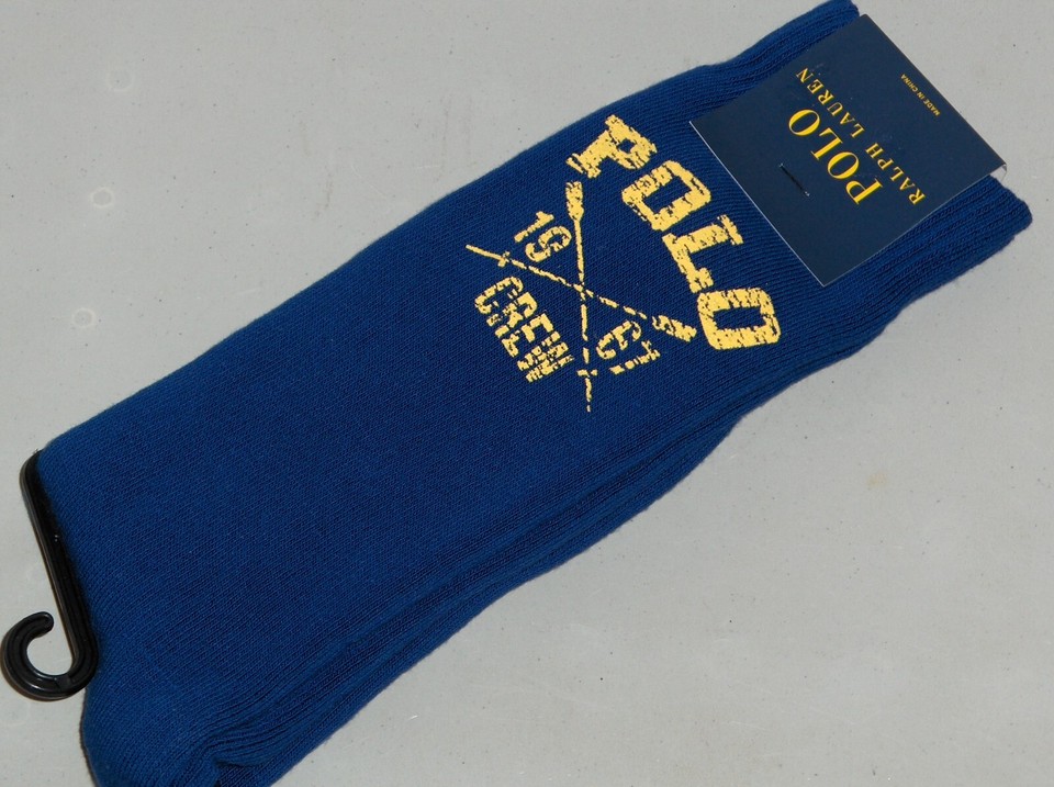 POLO RALPH LAUREN Men's Cotton 1967 Rowing Crossing Oars Crew Socks ...