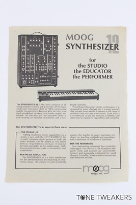 Moog Synthesizer Model 12 Modular System Spec Sheet Ad VINTAGE SYNTH ...