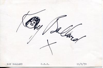 Kaye Ballard Autograph Actress Heres Lucy With Lucille Ball Signed Card ...