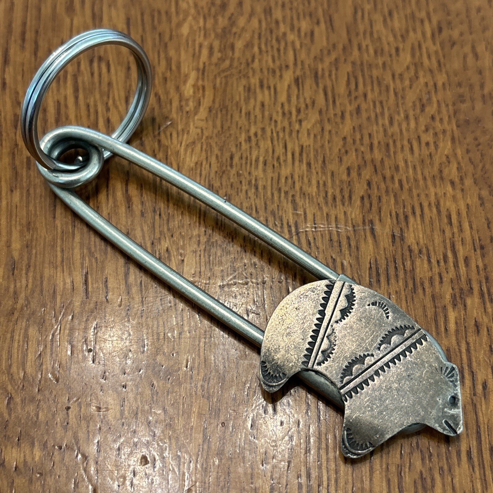 Joan Slifka Giant Safety Pin Keychain Vintage G - Gem