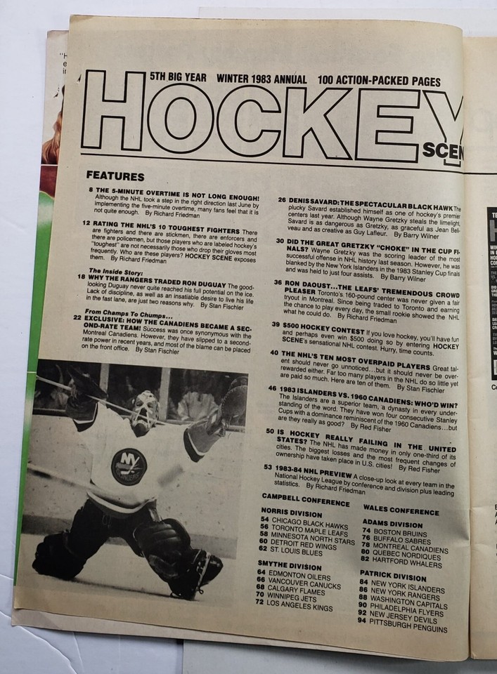 Hockey Scene Magazine 1983 - 1984 Annual Wayne Gretzky Billy Smith ...
