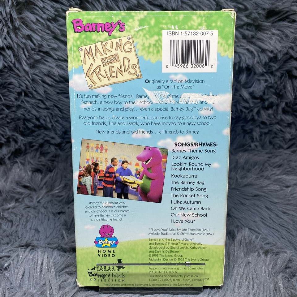 Barney Making New Friends VHS 1995 Video Tape Classic PBS Kids RARE ...