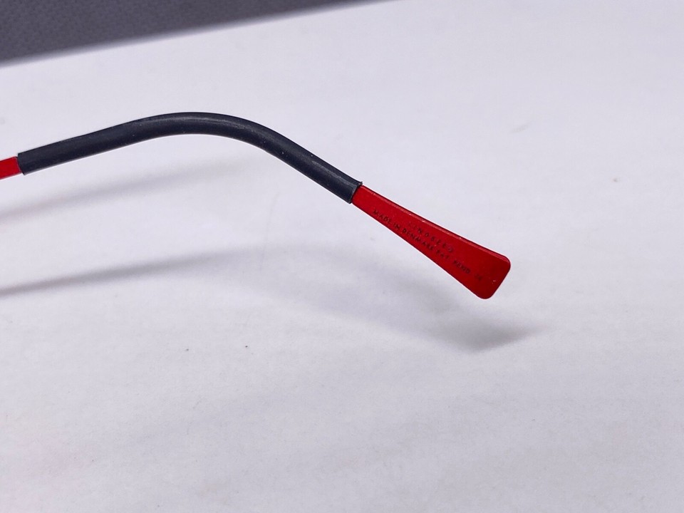 Lindberg Eyeglasses Frames Woman Silver Red Square Half-Rim Titanium ...