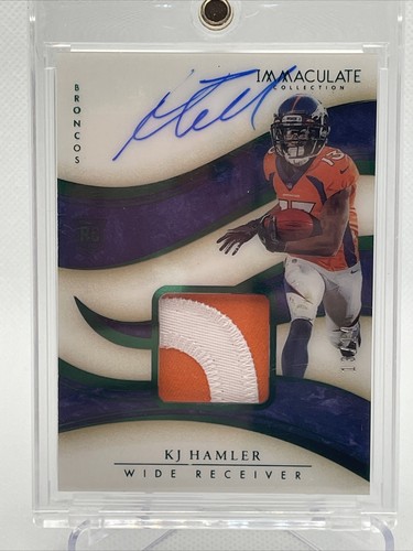 2020 Immaculate FOTL KJ HAMLER 2 Clr Patch Auto RPA /14 Rookie DENVER ...