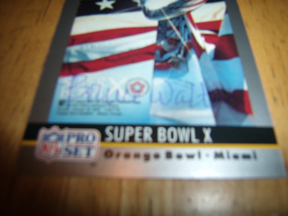 BRUCE WALTON AUTOGRAPH CARD 1990 PRO SET #10 SUPER BOWL X DALLAS ...