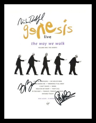 GENESIS ENTIRE BAND AUTOGRAPHED SIGNED & FRAMED PHOTO PRINT | eBay UK