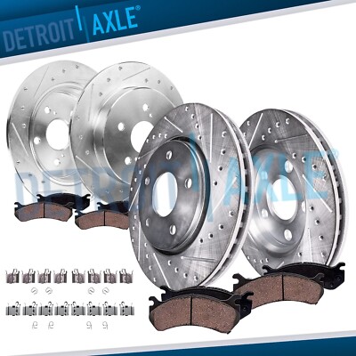 8pc Front Rear Drilled Brake Rotors Brake Pads Kit for 2012-2017 Toyota ...