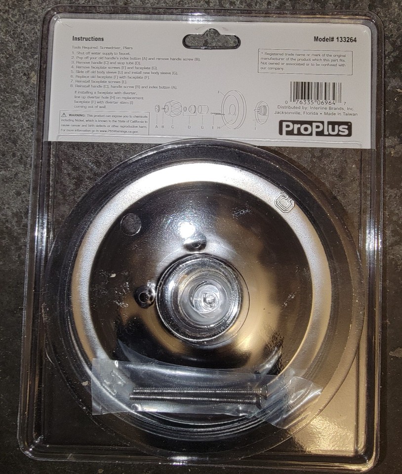 Proplus Tub & Shower Trim Kit Acrylic Handle For Delta Chrome Stainless ...