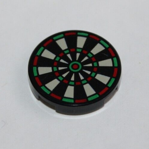 Lego Tile Round 2x2 with Dart Board Pattern ref 14769pb024 Set 10292 ...