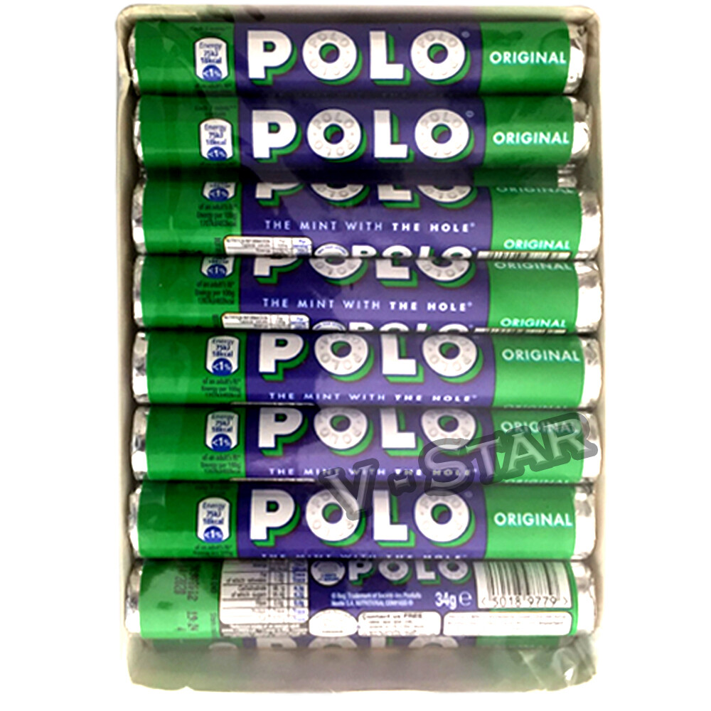 NESTLE POLO SUGAR FREE ORIGINAL MINTS BOX OF 32 ROLLS OF 34g TUBES ...