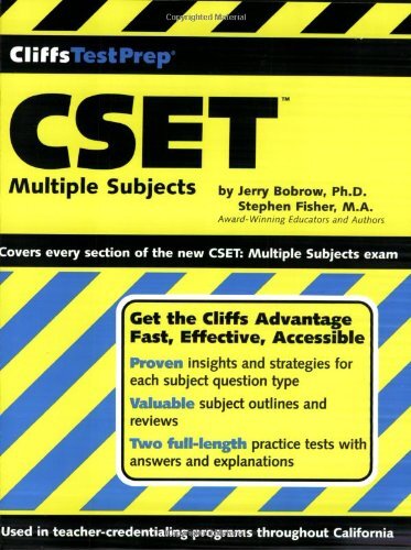 CSET: MULTIPLE SUBJECTS (CLIFFS TEST PREP) By Bobrow Jerry Ph.d ...