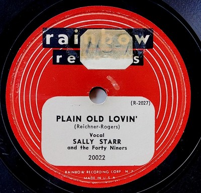Rare Sally Starr & the 49ers 78 rpm Plain Old Lovin' - Female Hillbilly ...