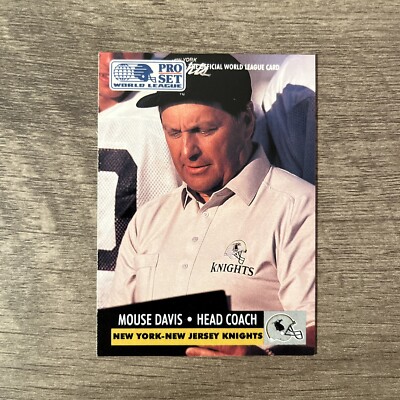 1991 Pro Set World League #18 Mouse Davis New York New Jersey Knights ...