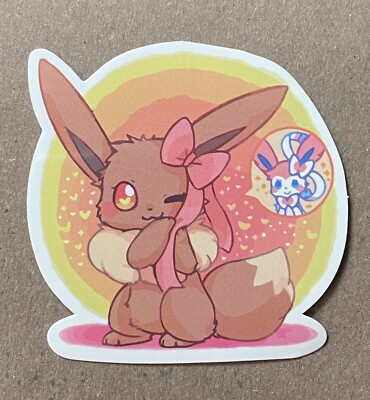 Pokemon Stickers Eevee with a Bow | eBay