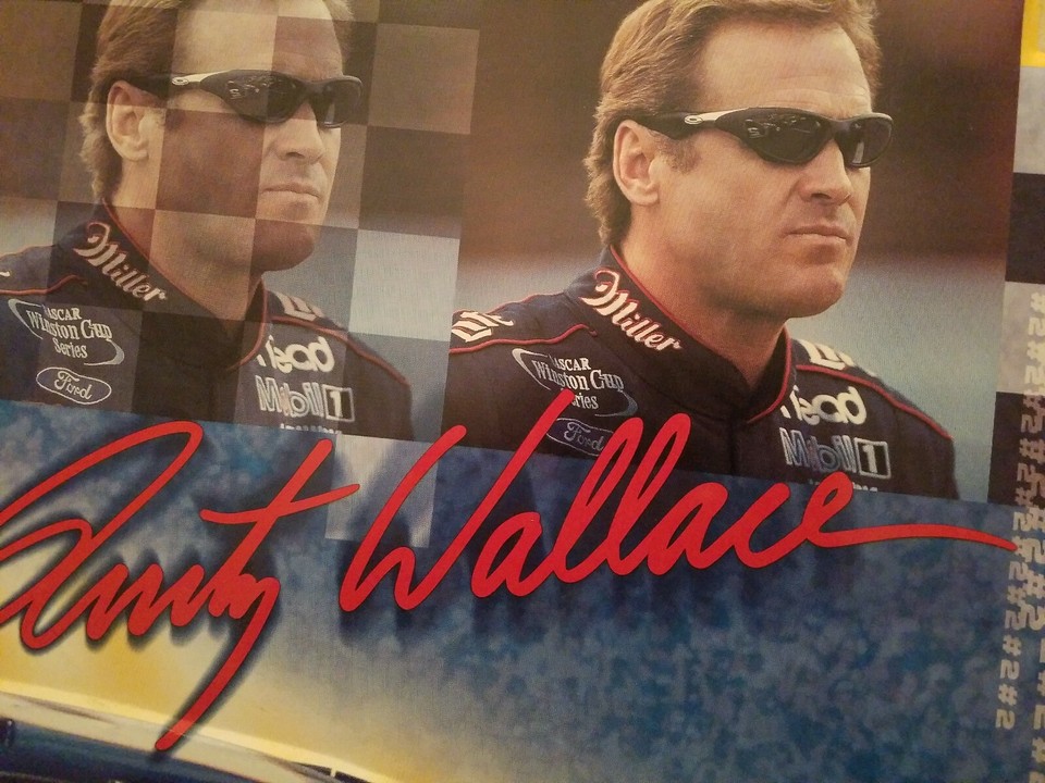 Miller Lite Beer Racing Rusty Wallace Huge 30" Bar NASCAR Tin Sign Man ...