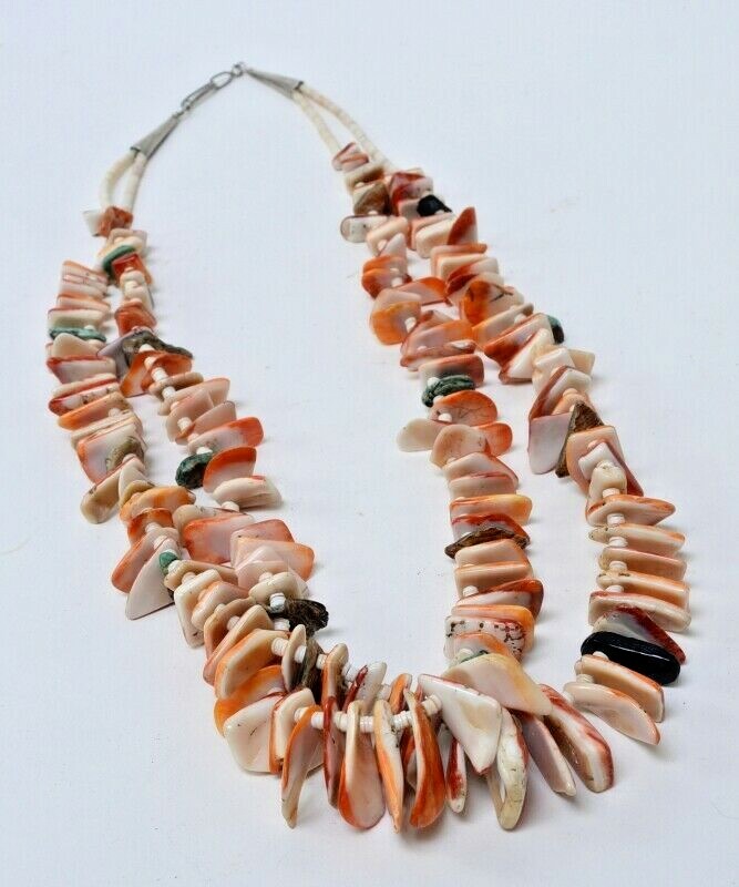 Beautiful Large Navajo Double strand Spondylus Shell Necklace, late ...