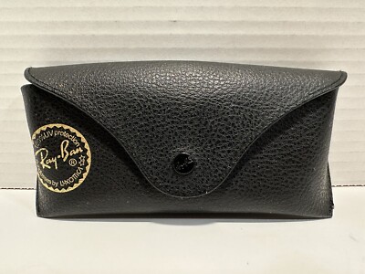 RAY BAN Luxottica Genuine Black Soft Leather Snap Button Sunglasses ...