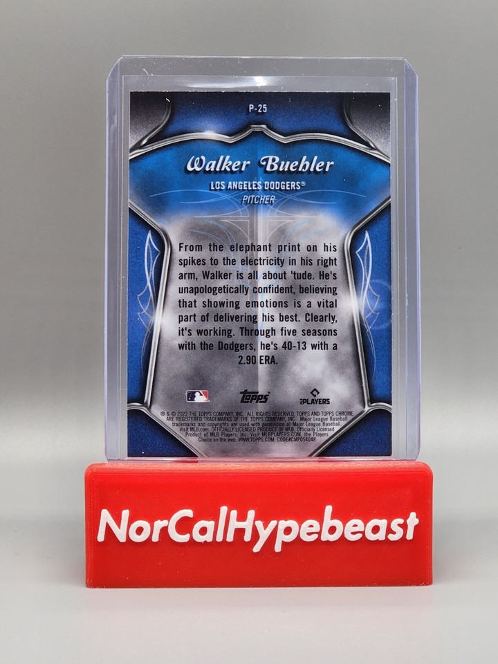 2022 Topps Chrome Baseball Walker Buehler Pinstriped P-25 Speckle ...